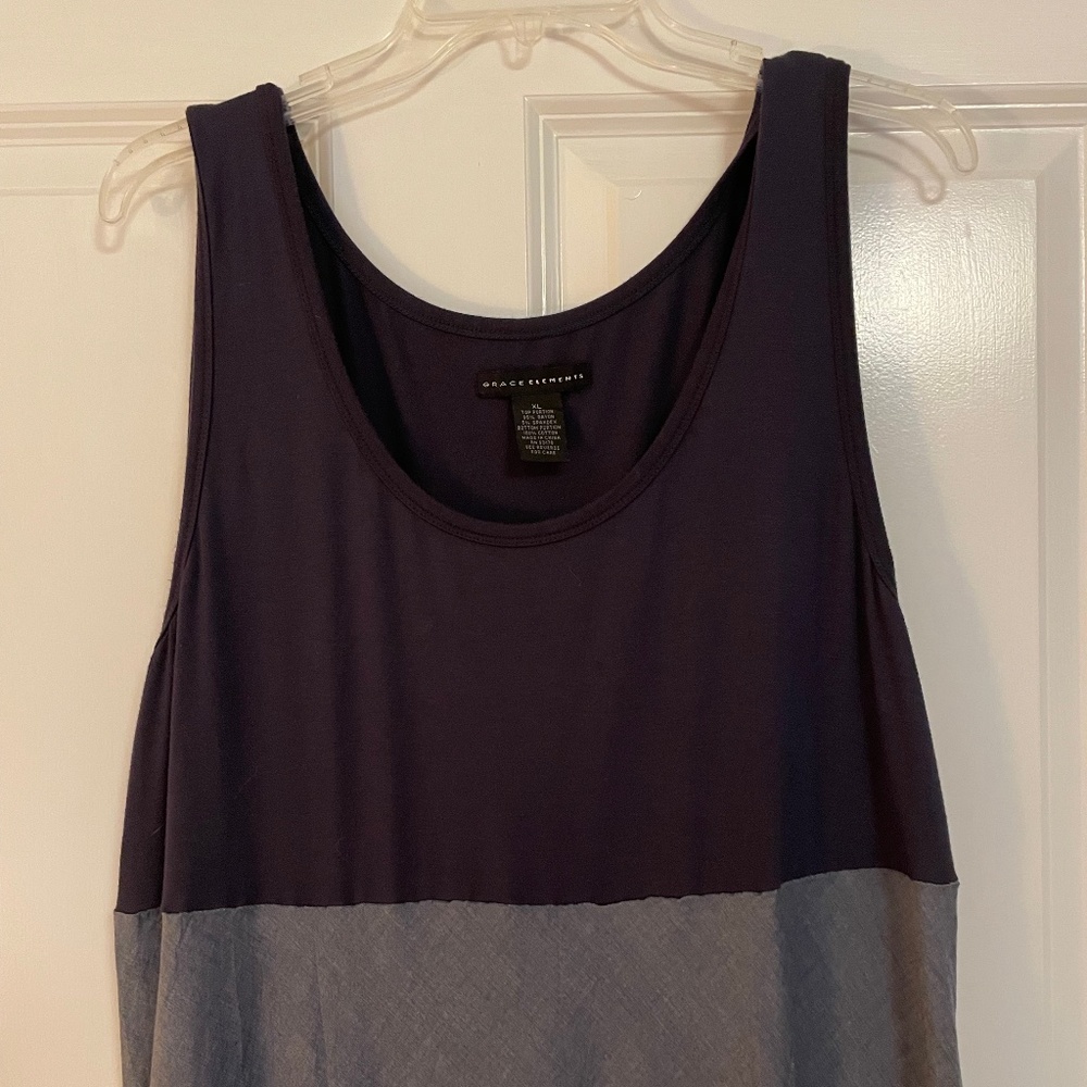 Grace Elements Navy And Denim Tiered Maxi Sundress - Gem